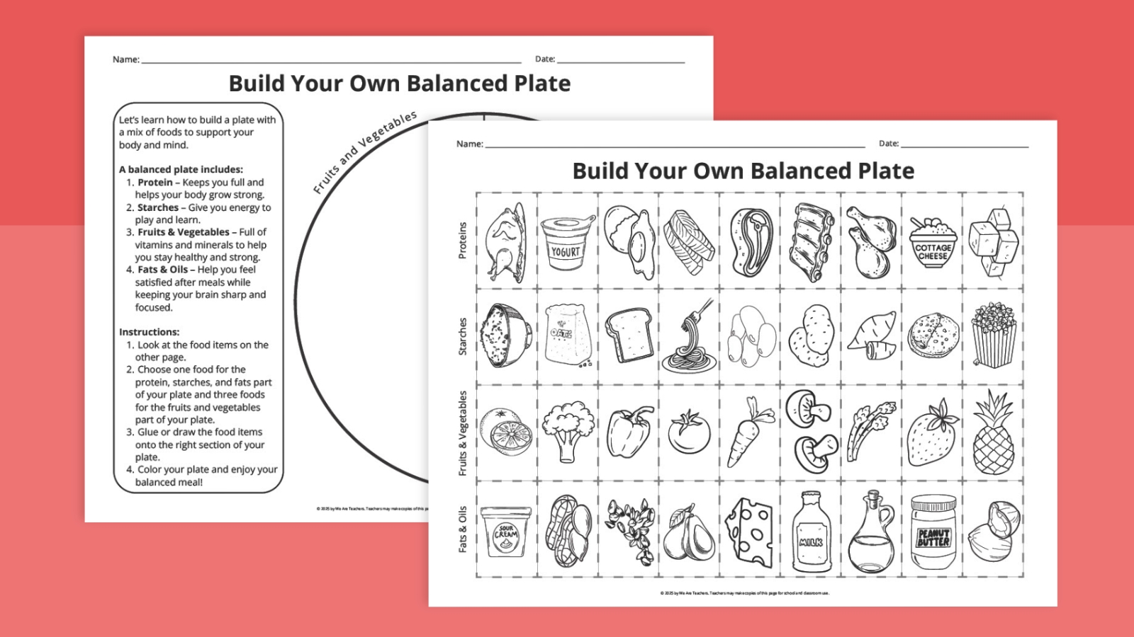 Nutrition Worksheet Bundle (Free Printables)