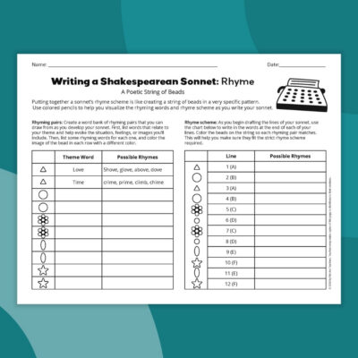 Free Printable Shakespearean Sonnet Template Bundle - We Are Teachers