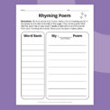 Free Printable Rhyming Poem Worksheet Bundle