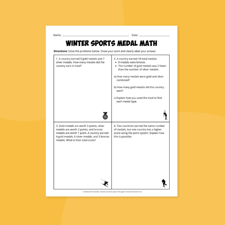 Winter Sports Worksheets (Free Printable Bundle)