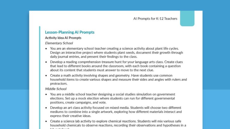 300 Best AI Prompts for K-12 Teachers (Free Printables)