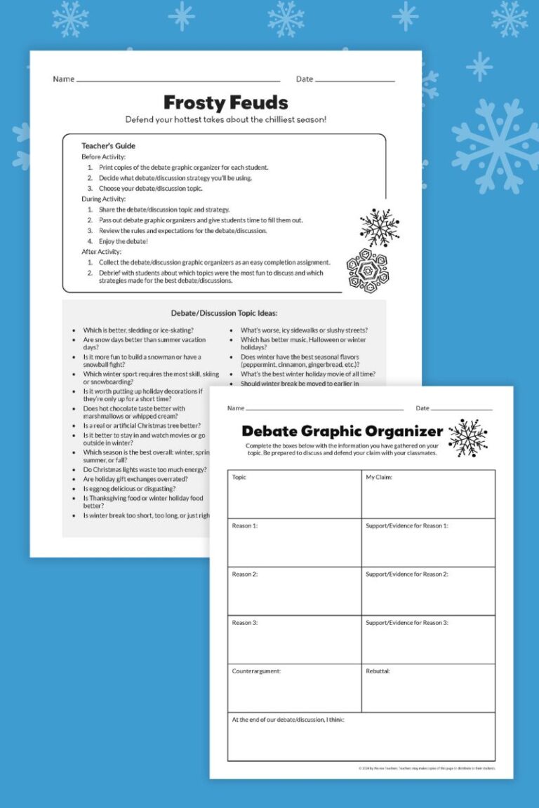 Free Winter Activities Bundle for Middle and High School - We Are Teachers