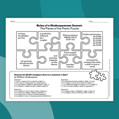 Free Printable Shakespearean Sonnet Template Bundle - We Are Teachers