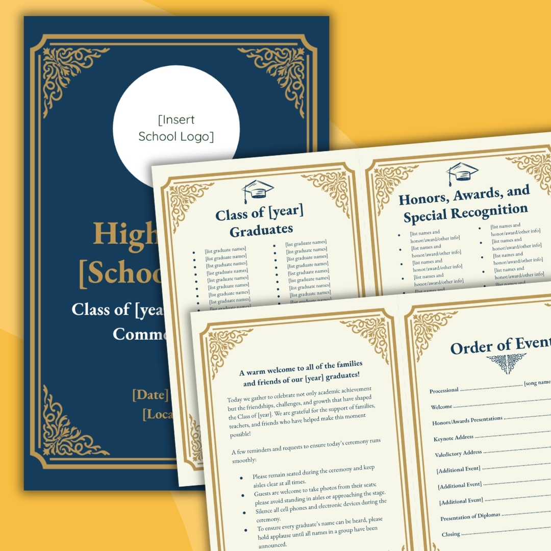 Free Editable Graduation Program Templates for All Grades