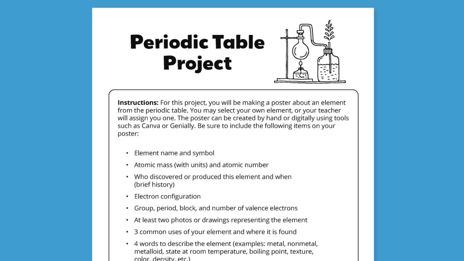Printable Periodic Table: Free Worksheet Bundle