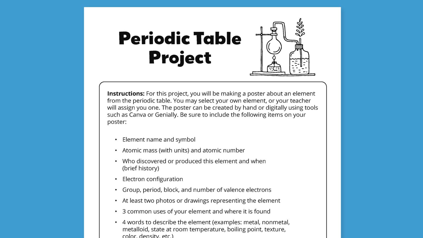 Printable Periodic Table: Free Worksheet Bundle
