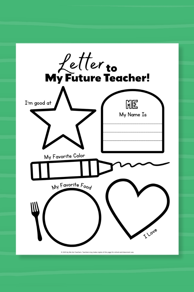 "Letter to My Future Teacher" Free Template Bundle
