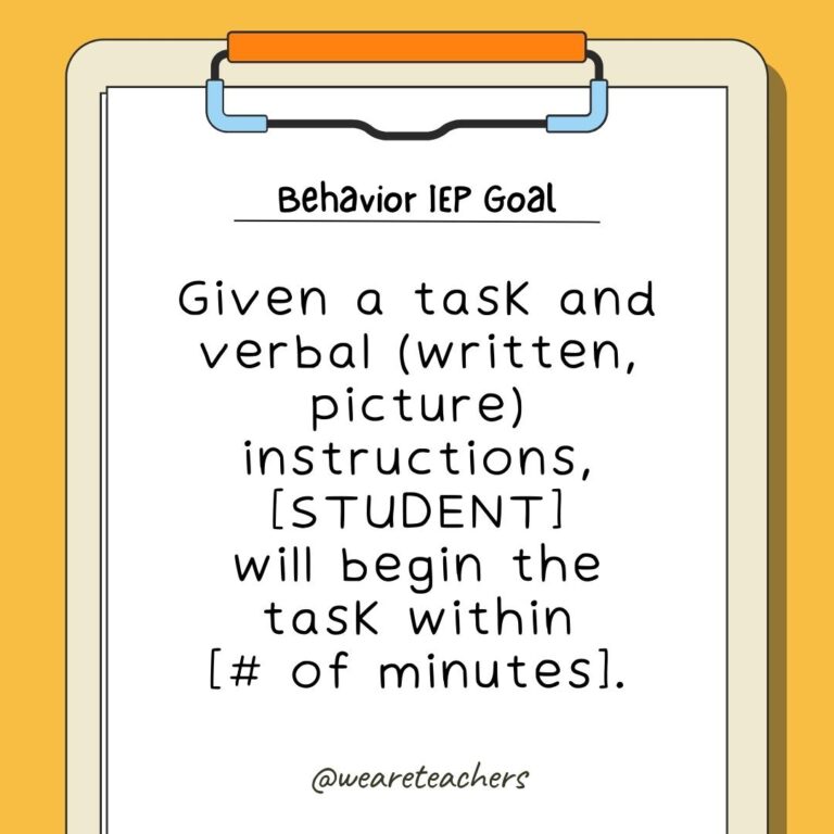 Free IEP Goal Bank With 110+ Goals & Printable Tracking Sheets ...
