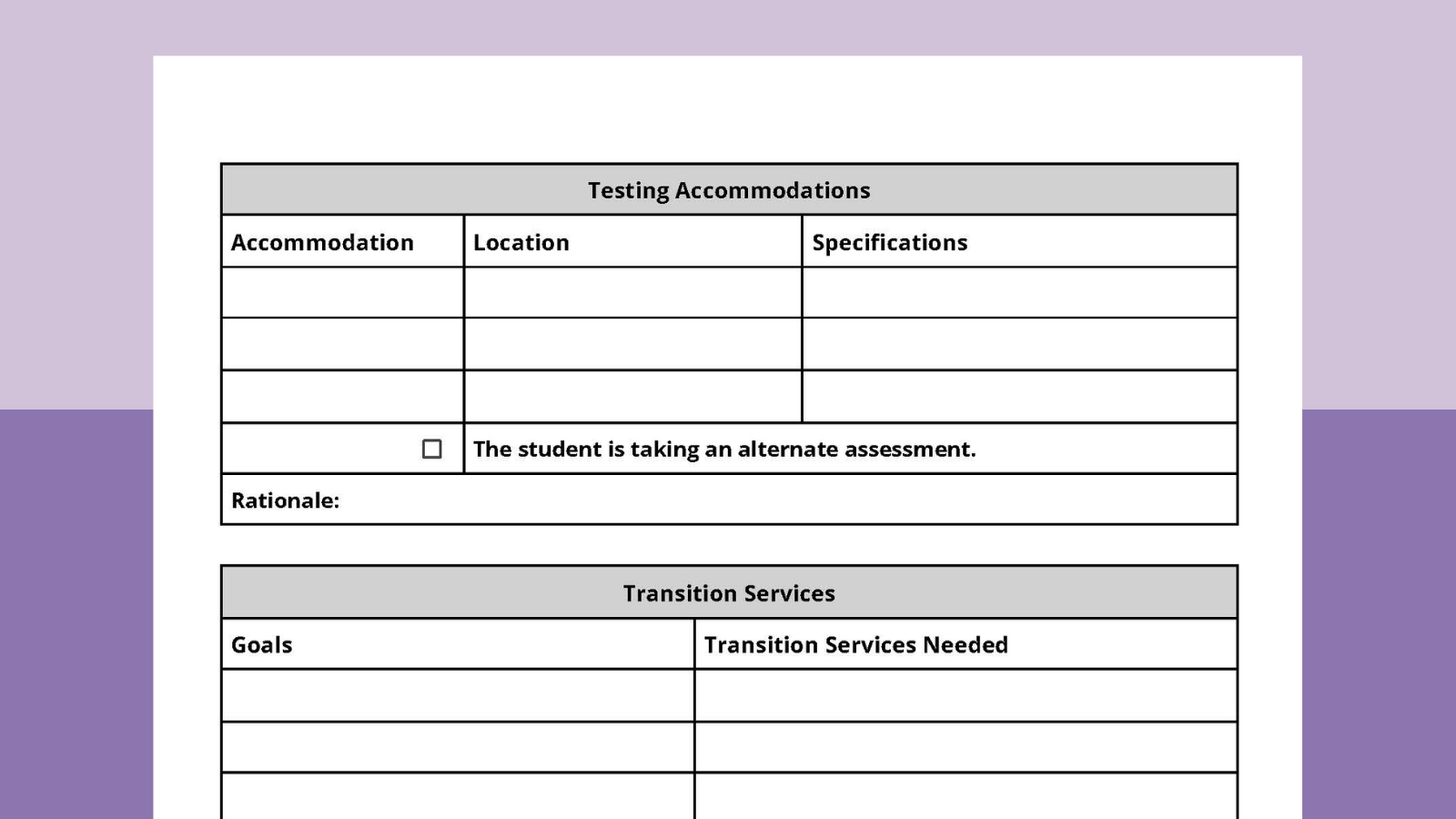 Free IEP Template (Fully Editable and Printable)