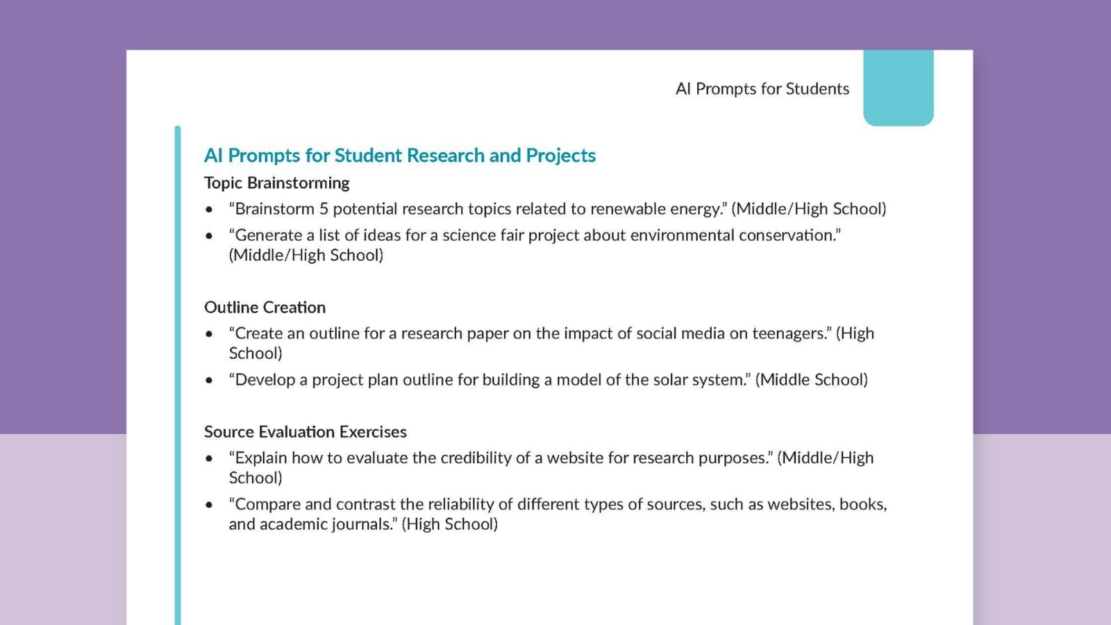 65+ Best AI Prompts for Students - Asha Modern School
