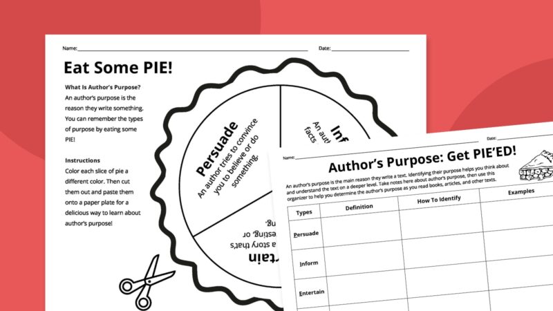 Author's Purpose Examples and Activities (Free Printables!)
