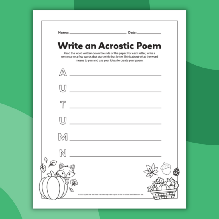 Acrostic Poem Template Bundle (Free Printables)