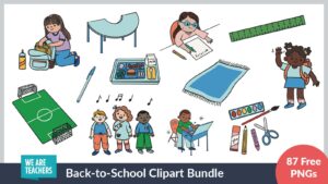 Back to School Clipart Bundle - 87 Free PNGs for Classroom Use