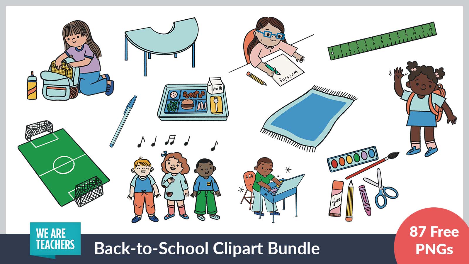 Back to School Clipart Bundle - 87 Free PNGs for Classroom Use