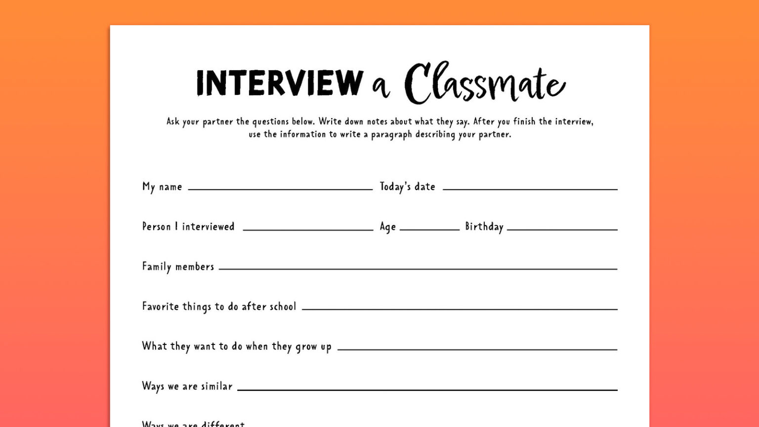 31 First-Day-of-School Activities To Start the School Year Off Right