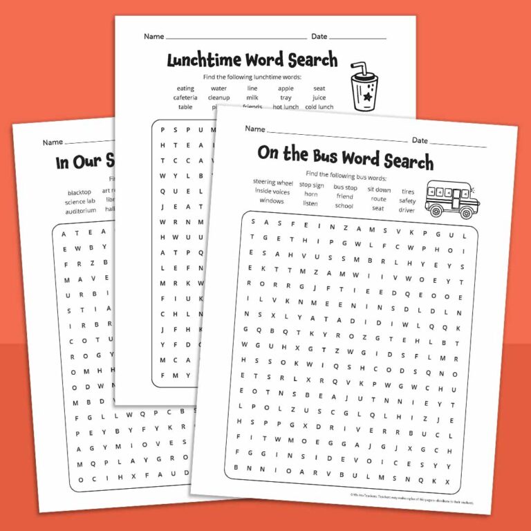 Back-to-School Word Search Bundle: Free Download