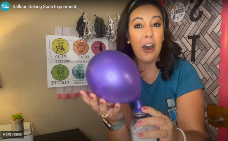 Baking Soda and Vinegar Balloon Experiment With Free Worksheet
