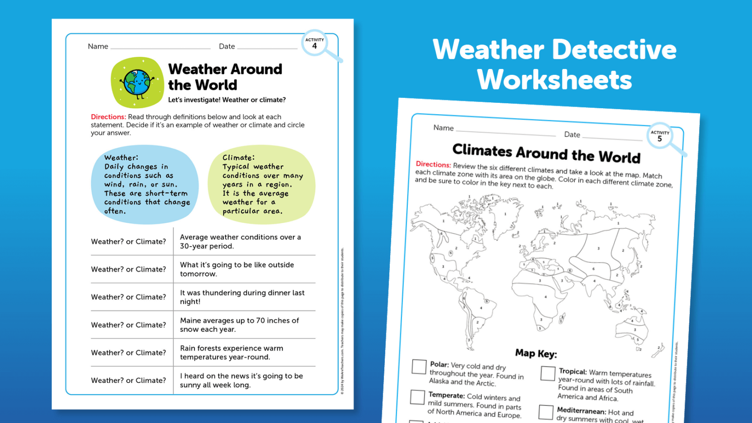 Weather Worksheets & Activities for Grades 3-5—Free Download!
