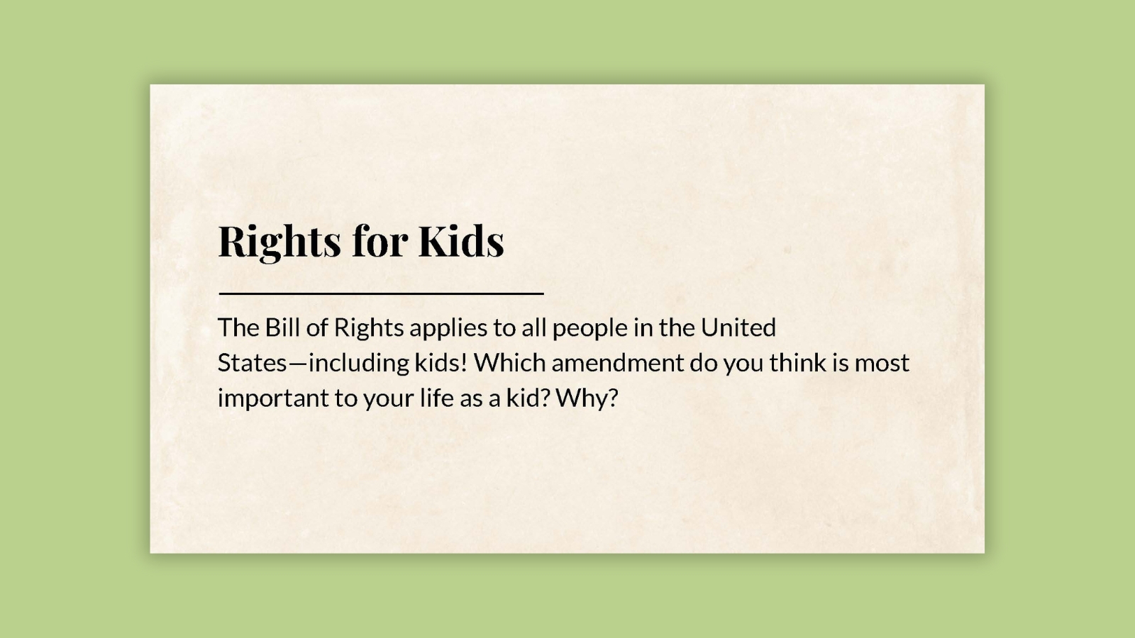 Bill of Rights for Kids (Free Google Slides, Activities, and More ...