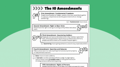 Free Bill of Rights Worksheet Bundle