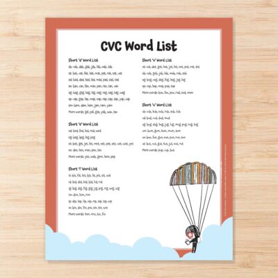 CVC Word List and Teaching Ideas (Free Printables)