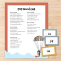 CVC Word List and Teaching Ideas (Free Printables)