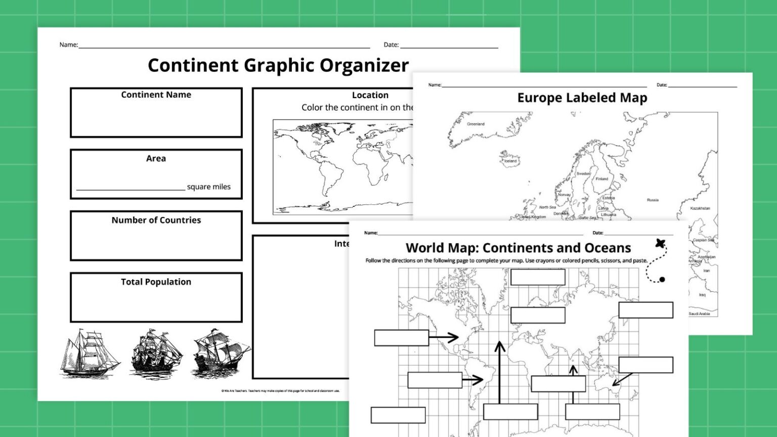 Map Skills Worksheets (Free Printable Bundle)