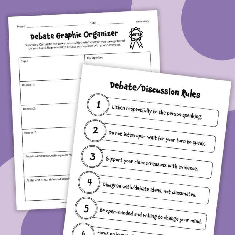 150 High School Debate Topics (Plus Free Printable Organizers!)