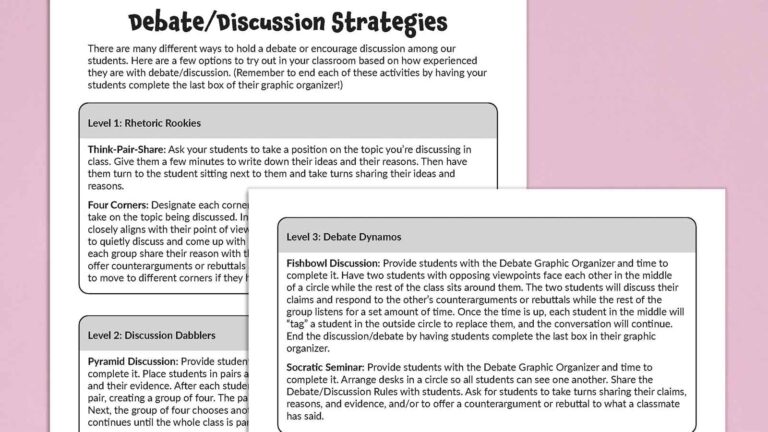 Debate Graphic Organizers (Free Printables) - We Are Teachers