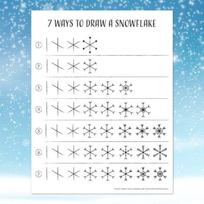 7 Ways To Draw a Snowflake (Free Printable + Video)
