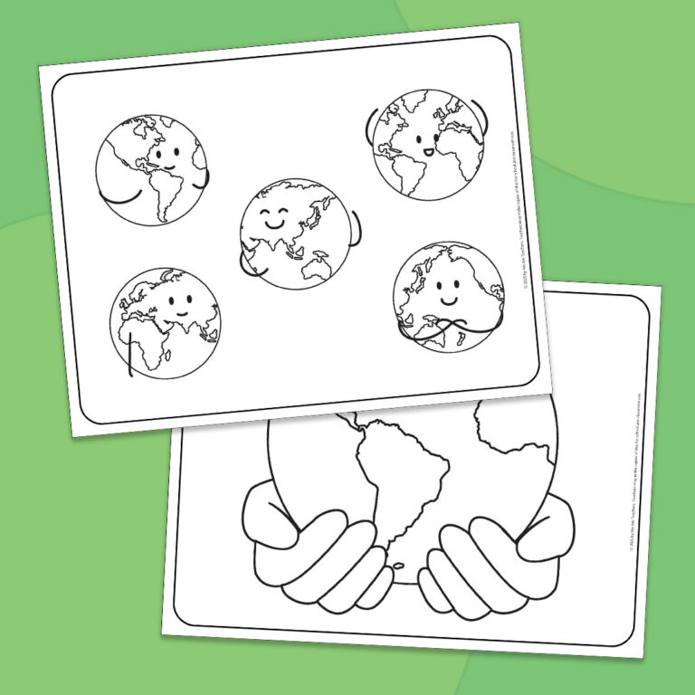 Earth Coloring Pages for Kids: Free Printable Templates