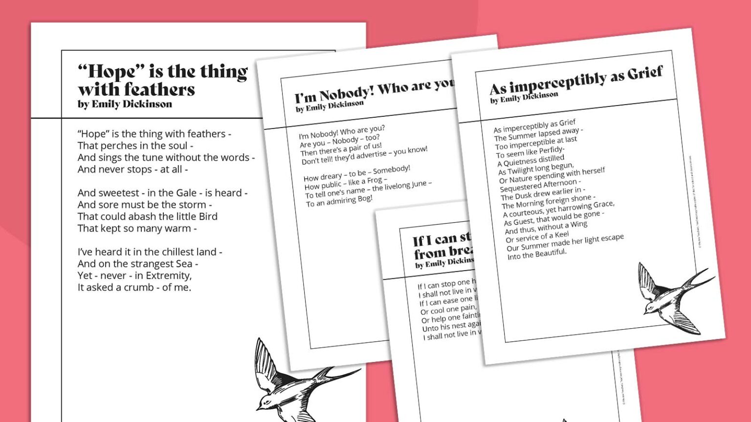 25 Famous Emily Dickinson Poems (Free Printable)