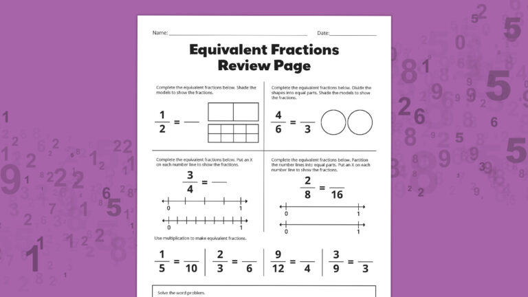 Free Equivalent Fractions Worksheets
