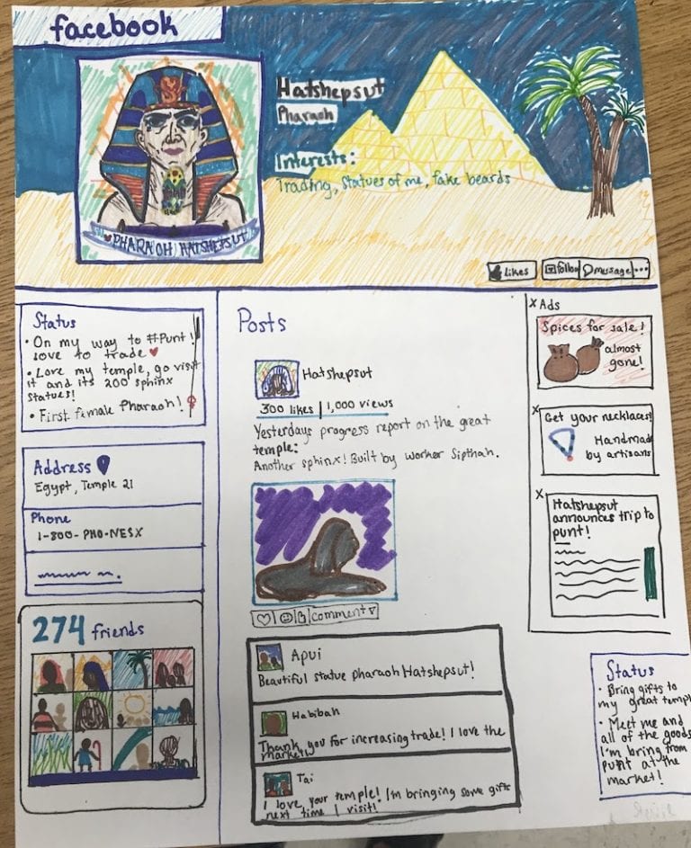 Fakebook Lesson Plan - Creating Facebook Profiles for Historical Figures