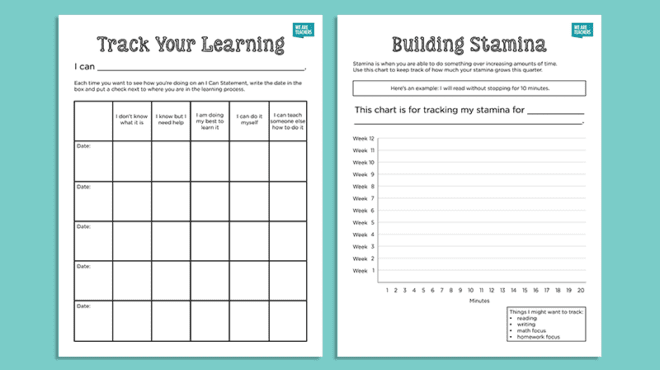 Free Goal Setting and Student Data Tracking Worksheets