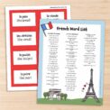French Vocabulary Words (Free Printable List, Cards, Activities)