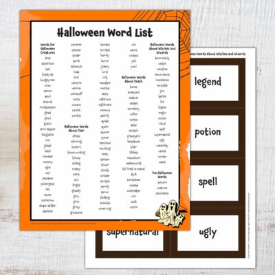 225 Halloween Words for Kids (Free Printable List and Cards)