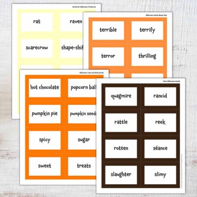 225 Halloween Words for Kids (Free Printable List and Cards)