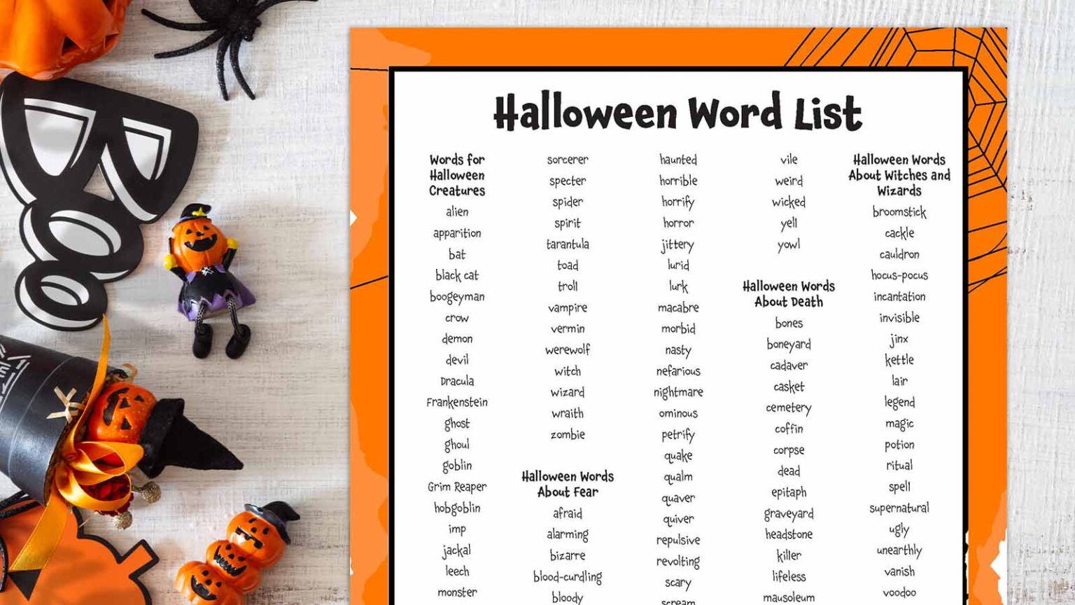 200+ Festive Holiday Words for Writing and More (Free Printable)