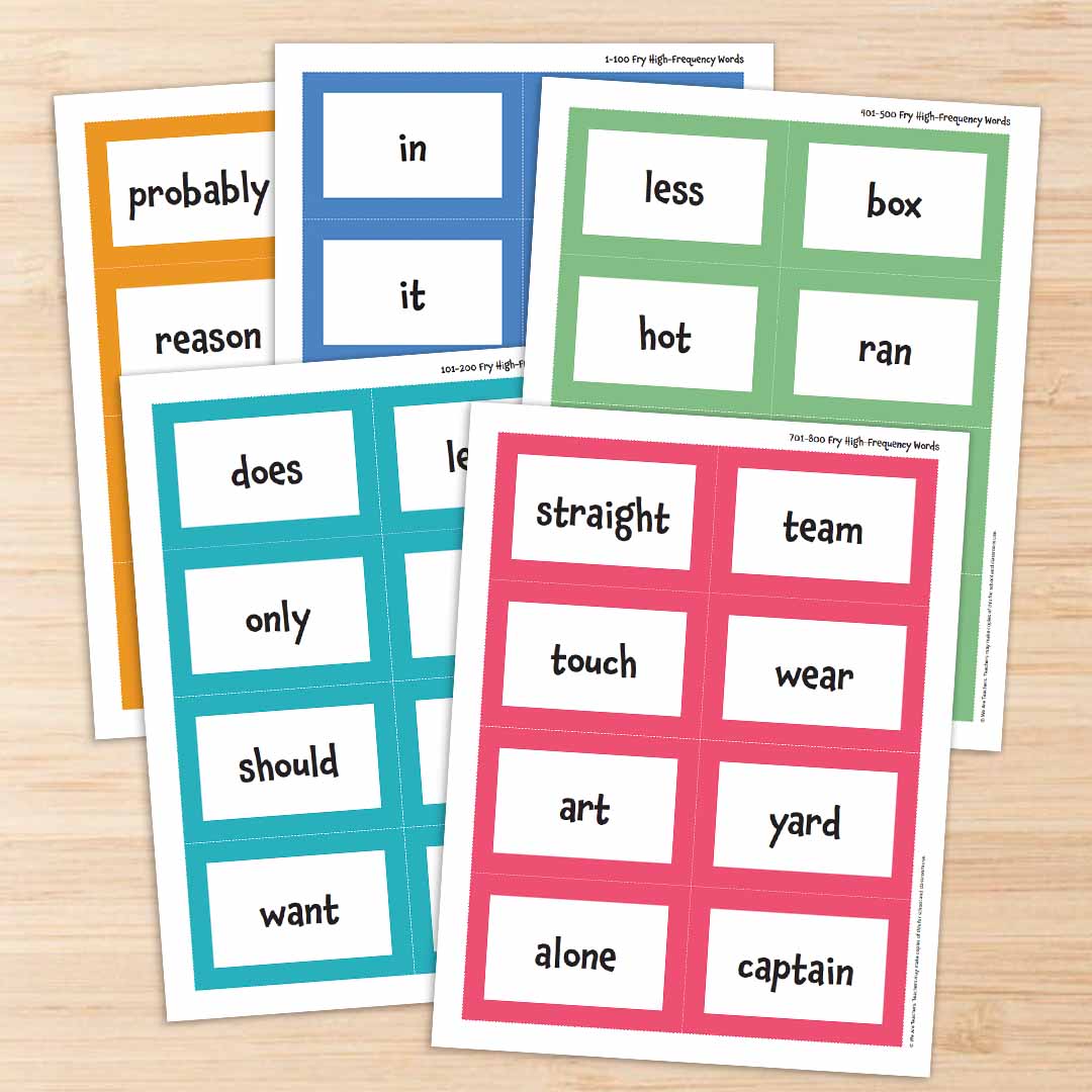 High-Frequency Word List (Free Printables and Teaching Ideas)