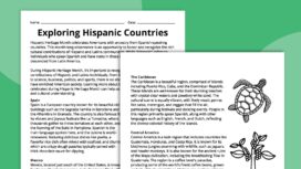 Free Printable Hispanic Heritage Month Worksheets