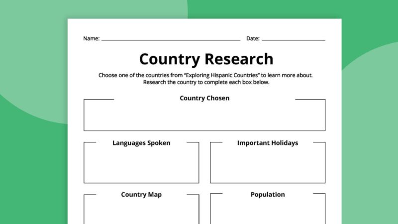 Free Printable Hispanic Heritage Month Worksheets