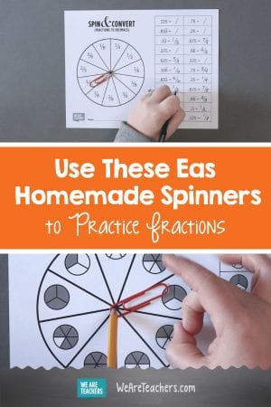 Free Fractions Worksheets - Printable Spinner Games - WeAreTeachers