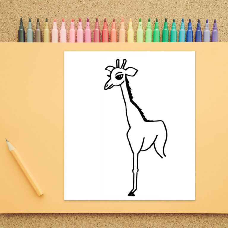 How To Draw a Giraffe (Free Printable + Video)
