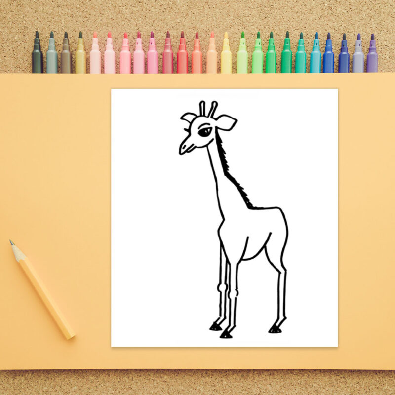 How To Draw a Giraffe (Free Printable + Video)