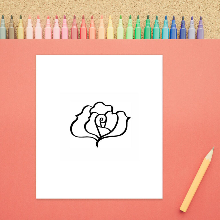 How To Draw a Rose (Free Printable + Video)