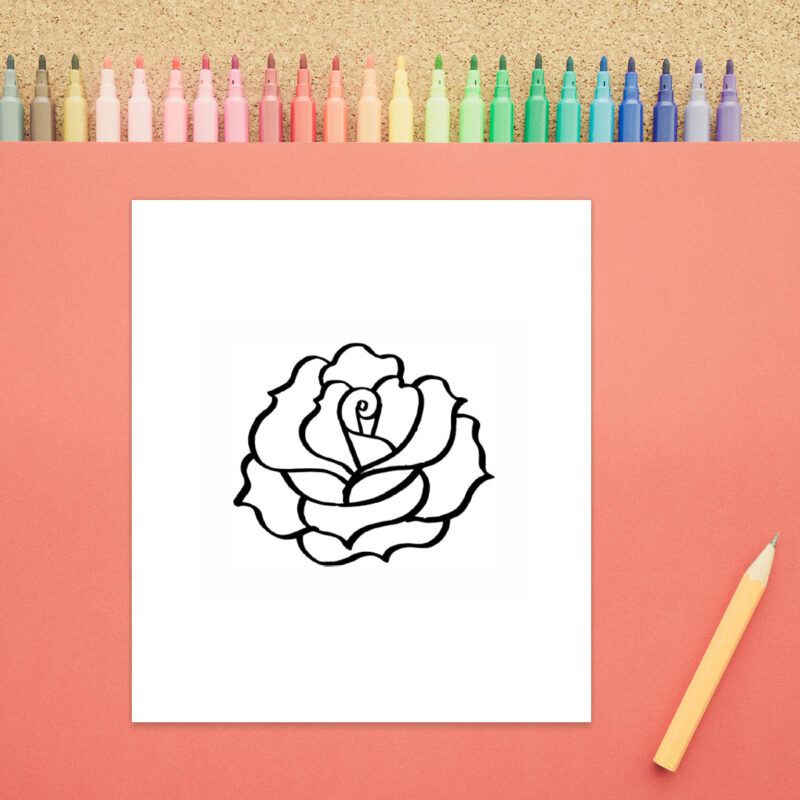 How To Draw a Rose (Free Printable + Video)