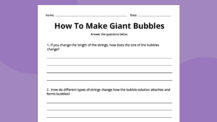 Giant Bubbles Experiment: How-To Plus Free Worksheet