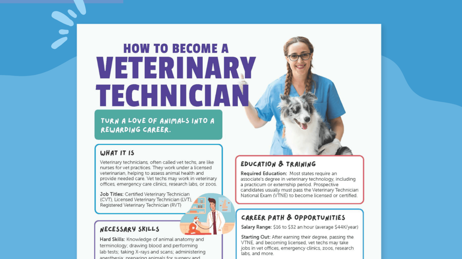 How To Become a Vet Tech (Free Student Guide and Poster)