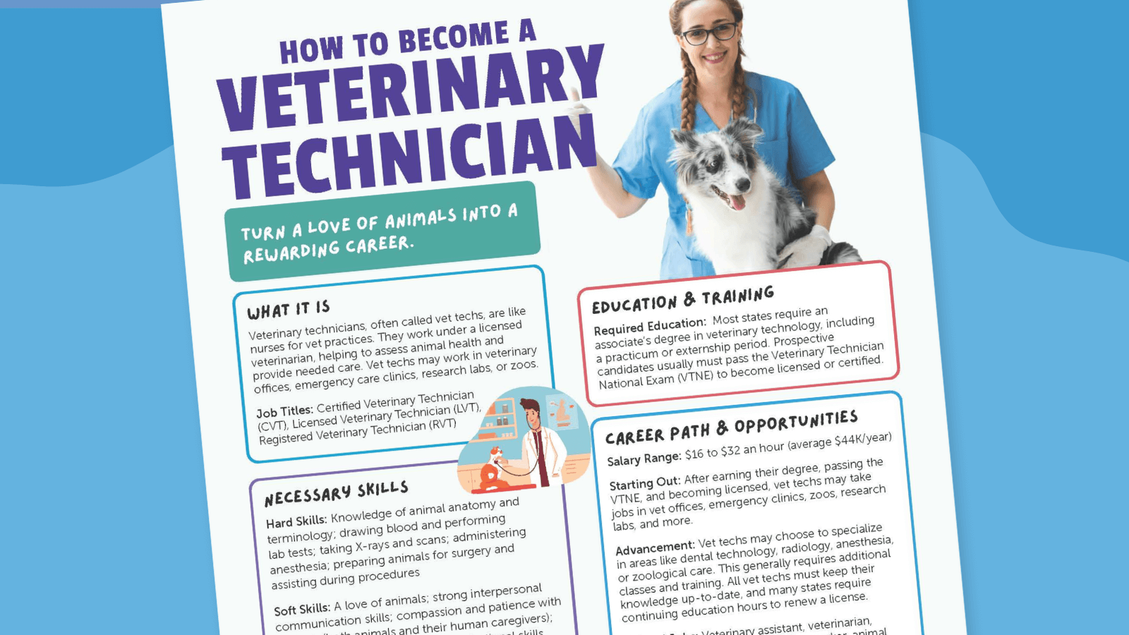 How To Become a Vet Tech (Free Student Guide and Poster)